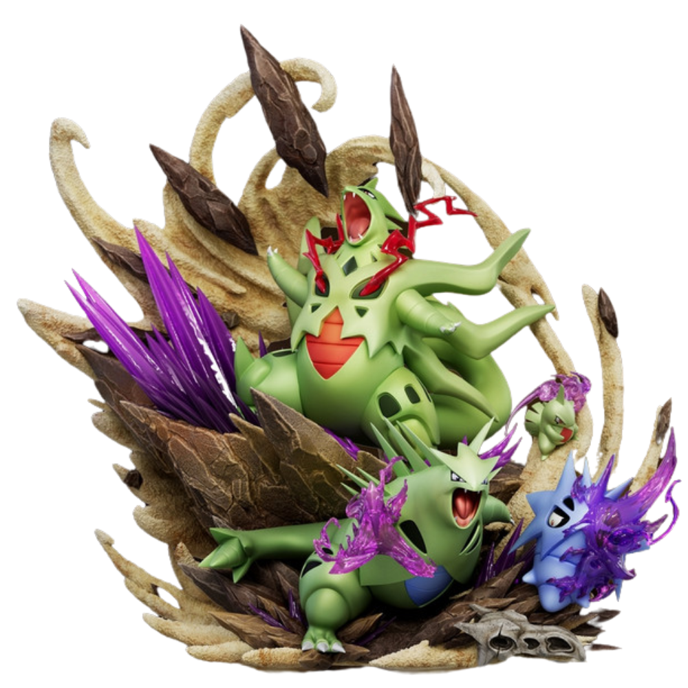 Pokémon: Tyranitar Evolution Group Resin Statue – Black Rose Studio