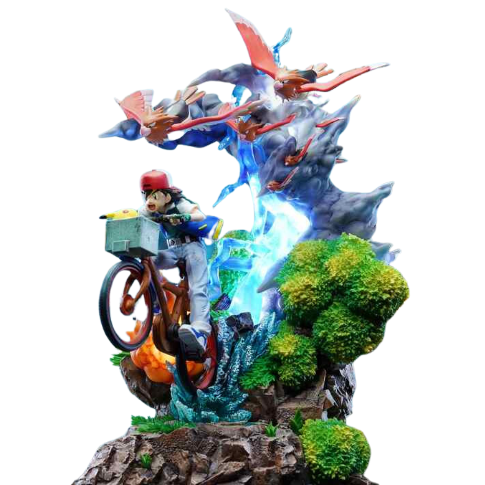 Pokémon: Bicycle Ash Ketchum Resin Statue – AM Studio